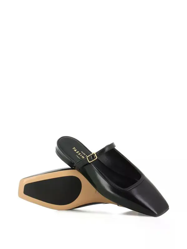 TASSINARI Cloe Leather Mules - Black