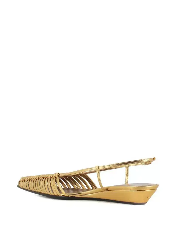 GIUSEPPE ZANOTTI Orsola Woven Pointed Sandals - Gold