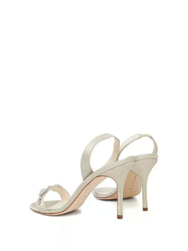 Manolo Blahnik Lamisan Embellished Sandals - Neutrals