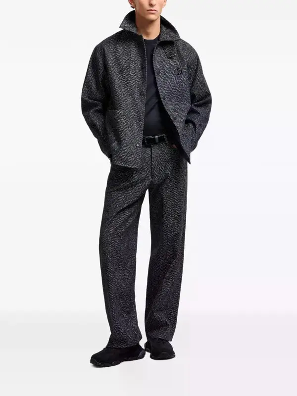 Giorgio Armani Chevron-jacquard Straight-leg Jeans
