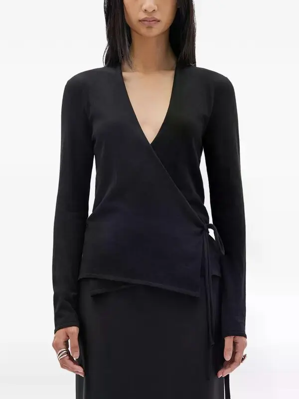 ANN DEMEULEMEESTER V-neck Fine Knit Cardigan