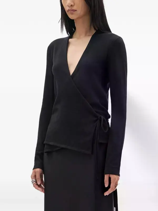 ANN DEMEULEMEESTER V-neck Fine Knit Cardigan