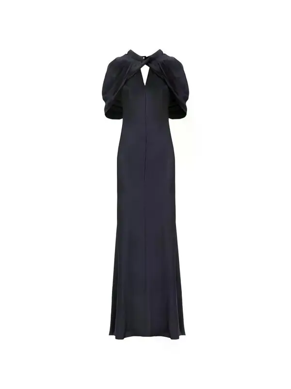 Alberta Ferretti Shiny Satin Dress - Blue