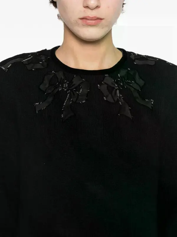 Valentino Garavani Bow-embellished Virgin Wool Sweater