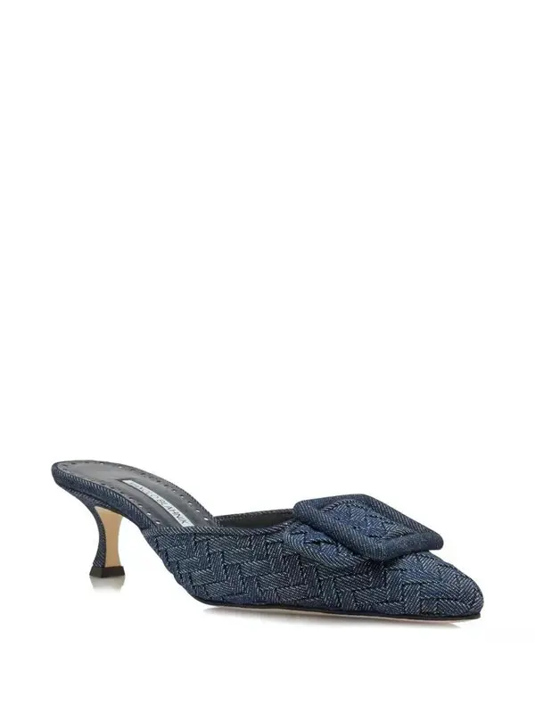 Manolo Blahnik Buckle Pointed Mules