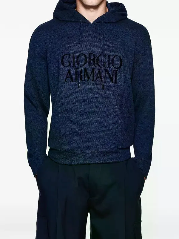 Giorgio Armani Logo Drawstring Hoodie