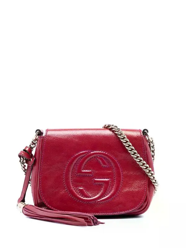 Gucci Small Patent Soho Chain Flap Crossbody Bag - Pink