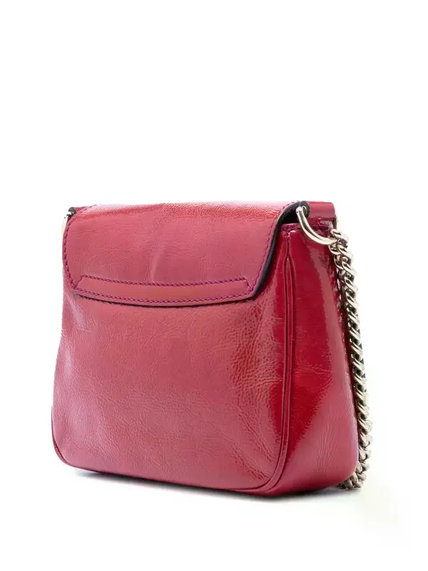 Gucci Small Patent Soho Chain Flap Crossbody Bag - Pink