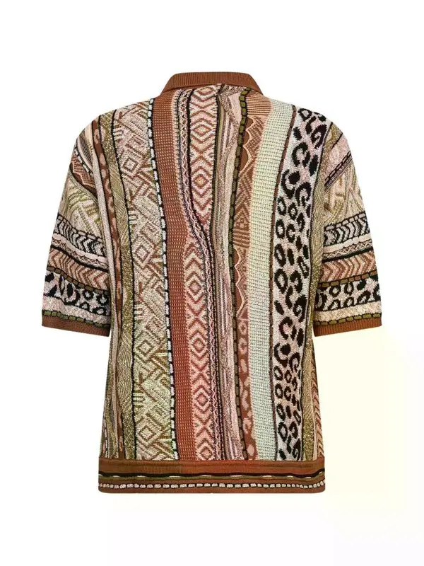 LANEUS Patterned Pocket Shirt - Neutrals