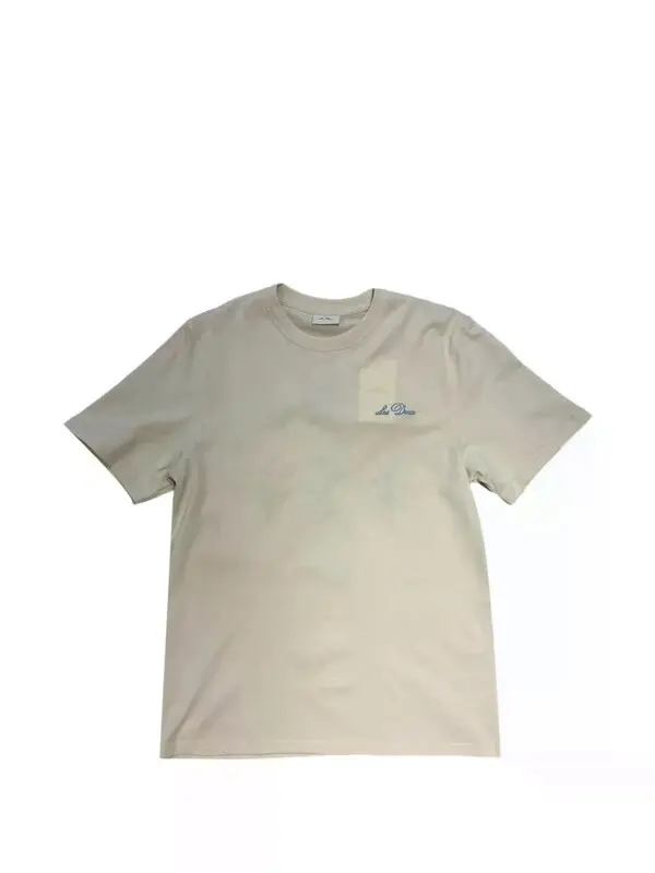 LES DEUX Floral-embroidery T-shirt - Neutrals