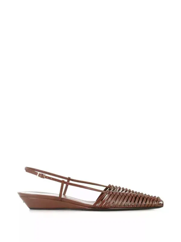 GIUSEPPE ZANOTTI Orsola Woven Slingback Sandals - Brown