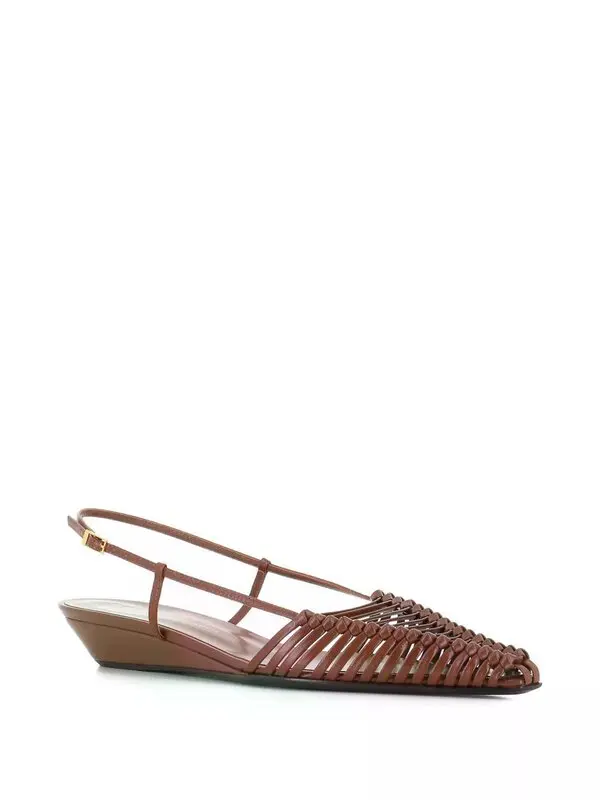GIUSEPPE ZANOTTI Orsola Woven Slingback Sandals - Brown