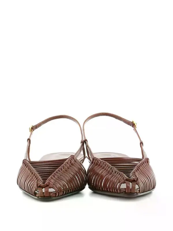 GIUSEPPE ZANOTTI Orsola Woven Slingback Sandals - Brown