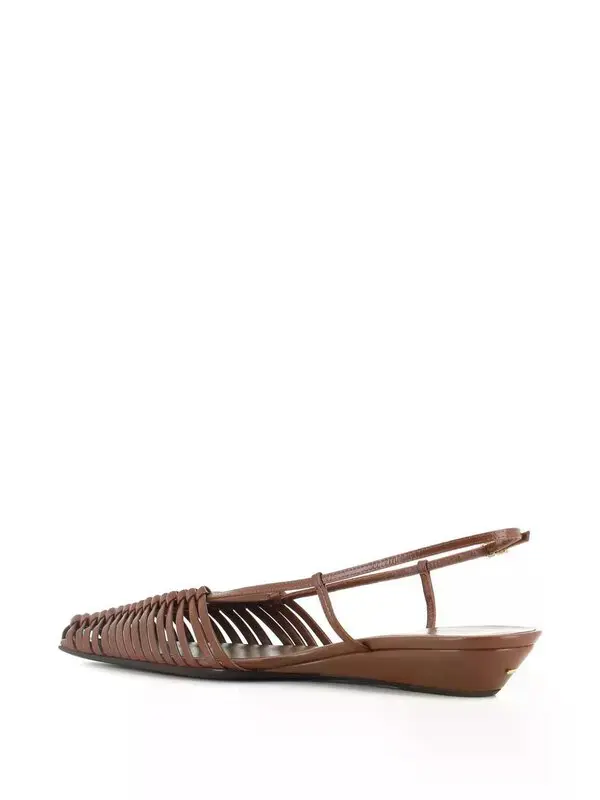 GIUSEPPE ZANOTTI Orsola Woven Slingback Sandals - Brown
