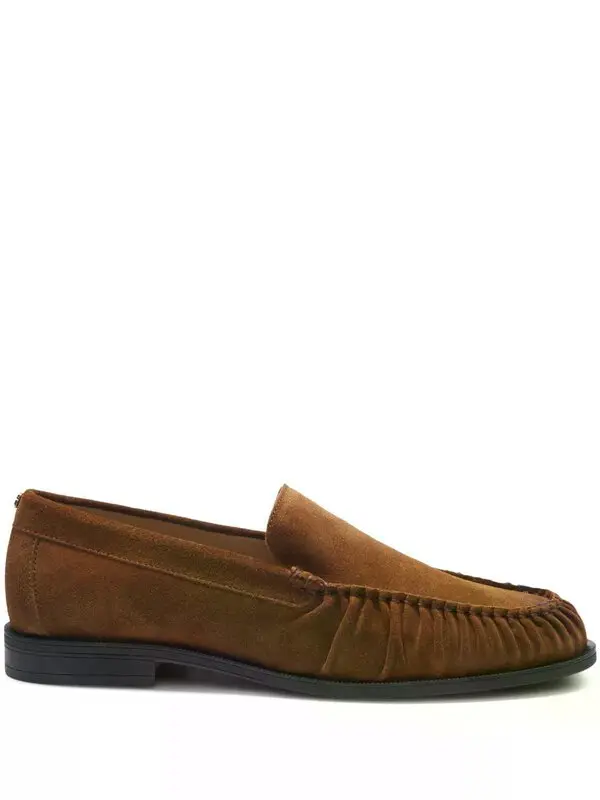 BOSS Suede Loafers With Ruched Detailing
