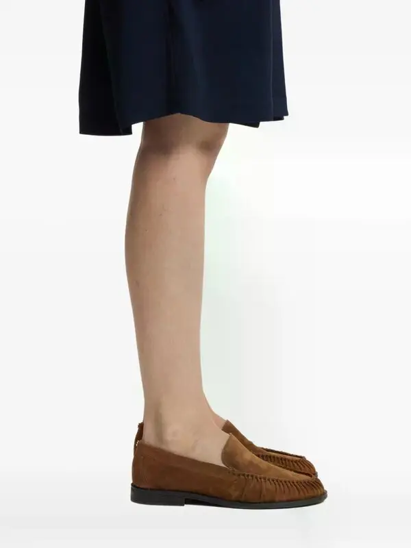 BOSS Suede Loafers With Ruched Detailing