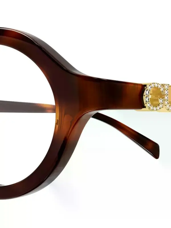 Gucci Logo Round-frame Glasses