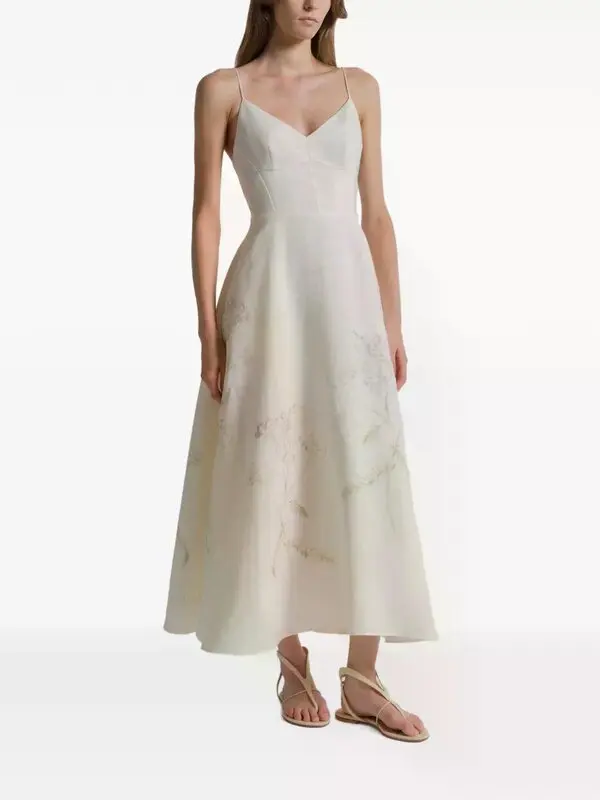 Alberta Ferretti Floral V-neck Dress
