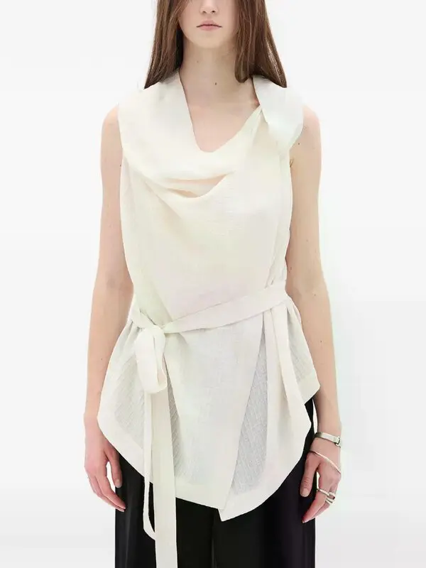 ANN DEMEULEMEESTER Asymmetric Waist-belt Blouse