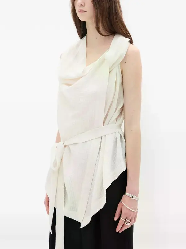 ANN DEMEULEMEESTER Asymmetric Waist-belt Blouse