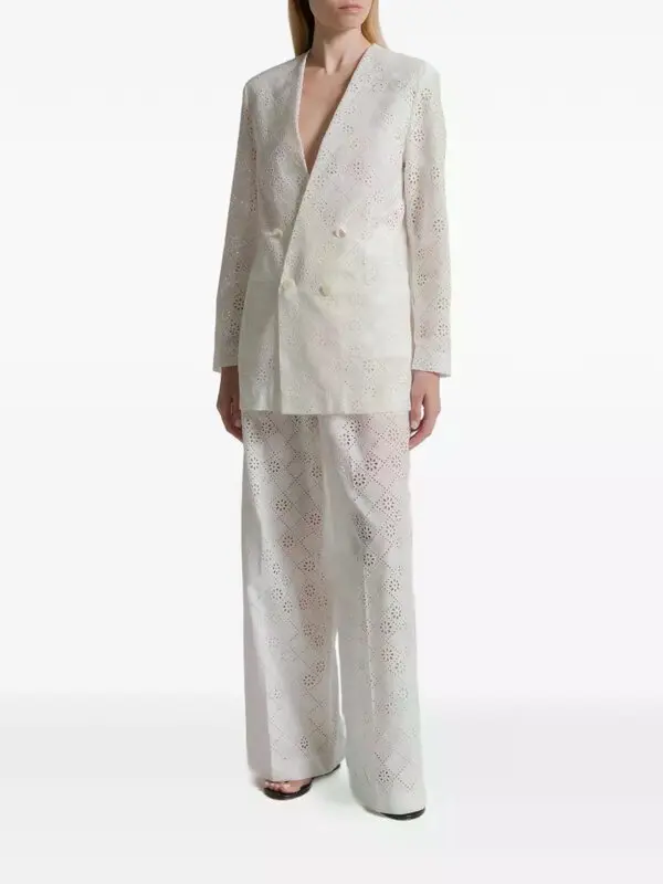 Alberta Ferretti Eyelet Double-breasted Blazer