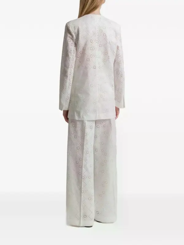 Alberta Ferretti Eyelet Double-breasted Blazer
