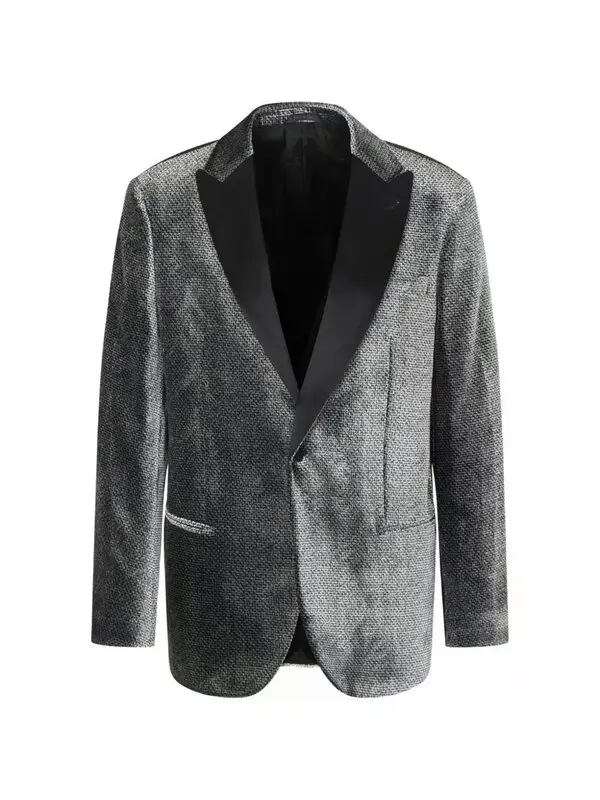 Giorgio Armani Single-breasted Devoré-velvet Tuxedo Jacket