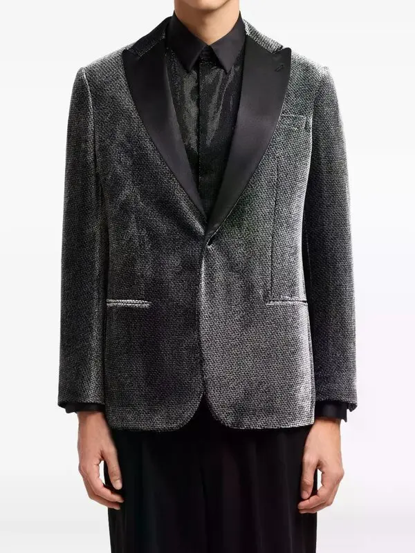 Giorgio Armani Single-breasted Devoré-velvet Tuxedo Jacket