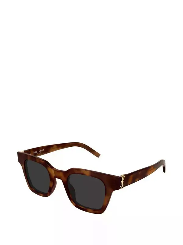 Saint Laurent Square-frame Logo Sunglasses - Brown