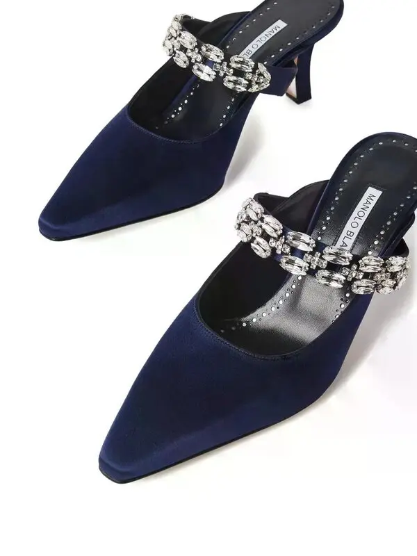 Manolo Blahnik Tamolmu Embellished Mules