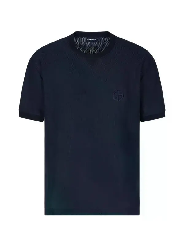 Giorgio Armani Logo Crew-neck T-shirt - Blue