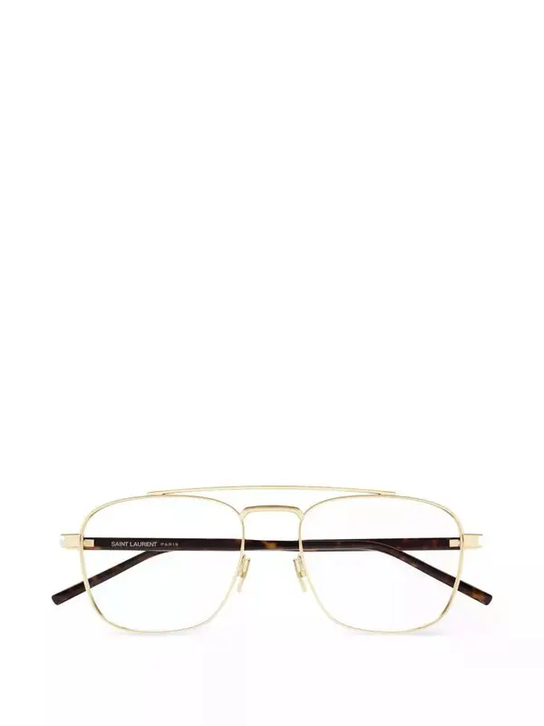 Saint Laurent Pilot-frame Glasses - Gold
