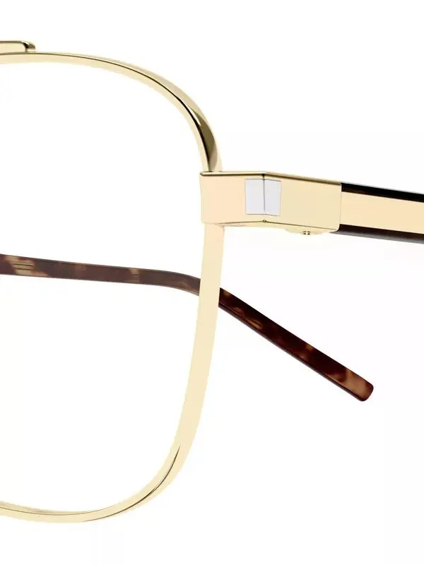 Saint Laurent Pilot-frame Glasses - Gold