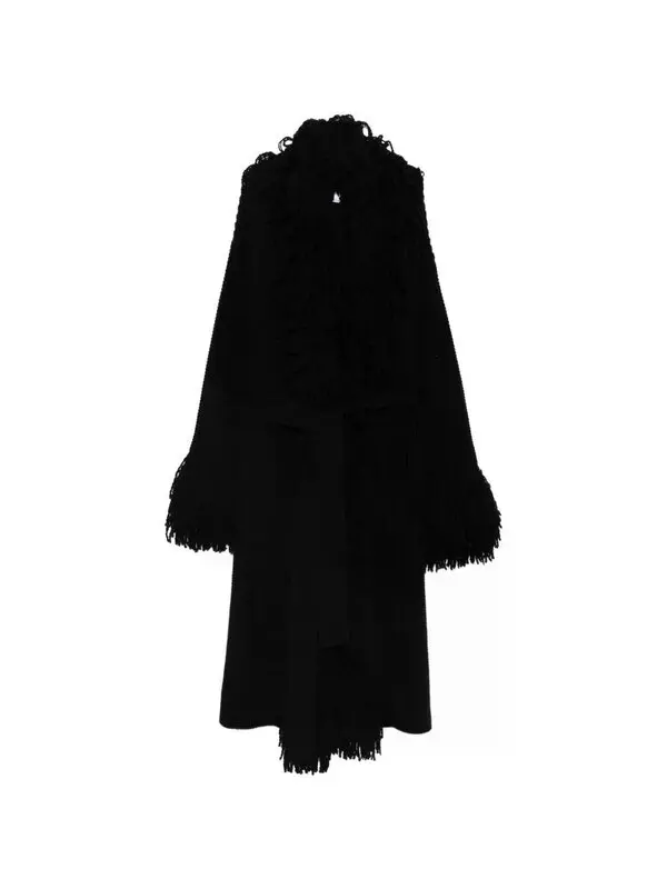 Blumarine Fringed Coat - Black
