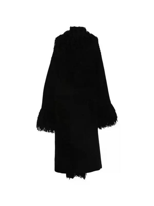 Blumarine Fringed Coat - Black