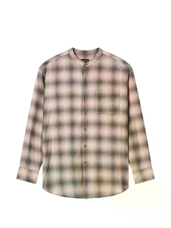 Giorgio Armani Collarless Check-print Shirt