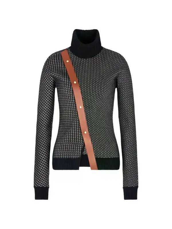 Giorgio Armani Jacquard Knit Mock-neck Sweater