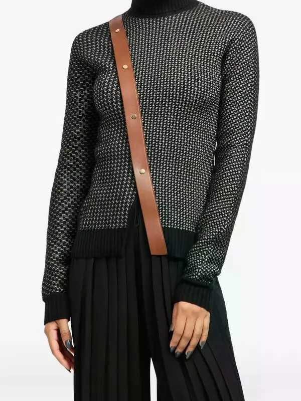 Giorgio Armani Jacquard Knit Mock-neck Sweater