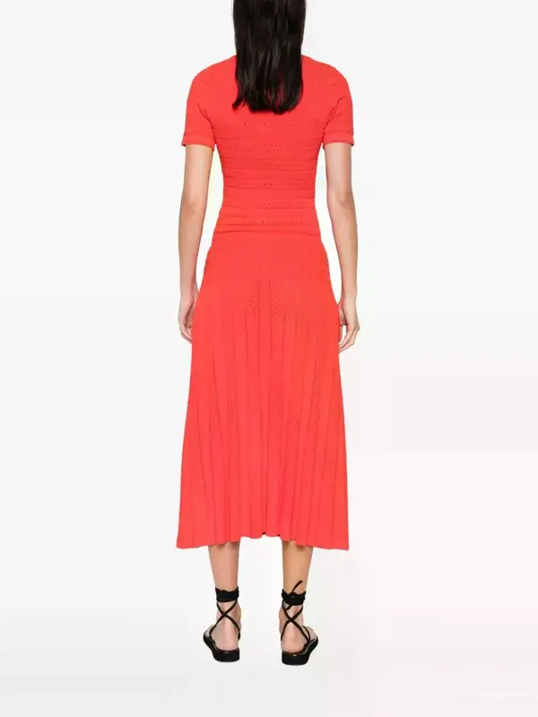 Sandro Knit Button-detailed Maxi Dress - Red