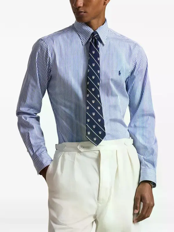 Polo Ralph Lauren Striped Collared Shirt - Blue