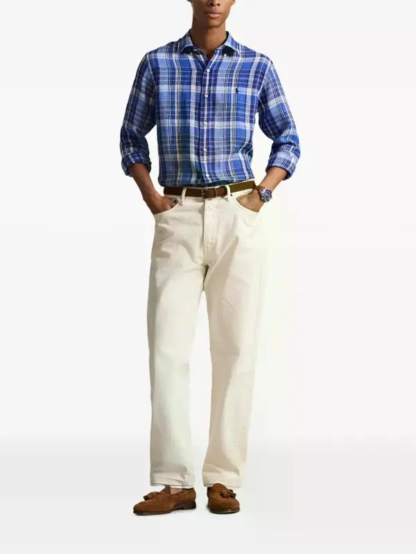 Polo Ralph Lauren Plaid Linen Shirt - Blue