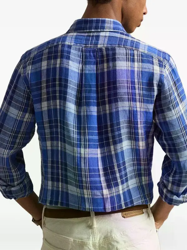 Polo Ralph Lauren Plaid Linen Shirt - Blue