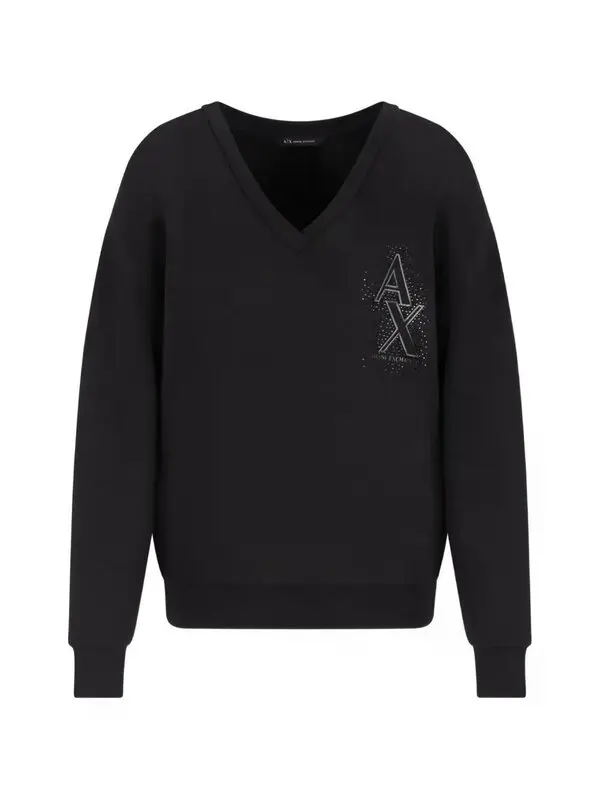Armani Exchange Embellished V-neck Sweatshirt