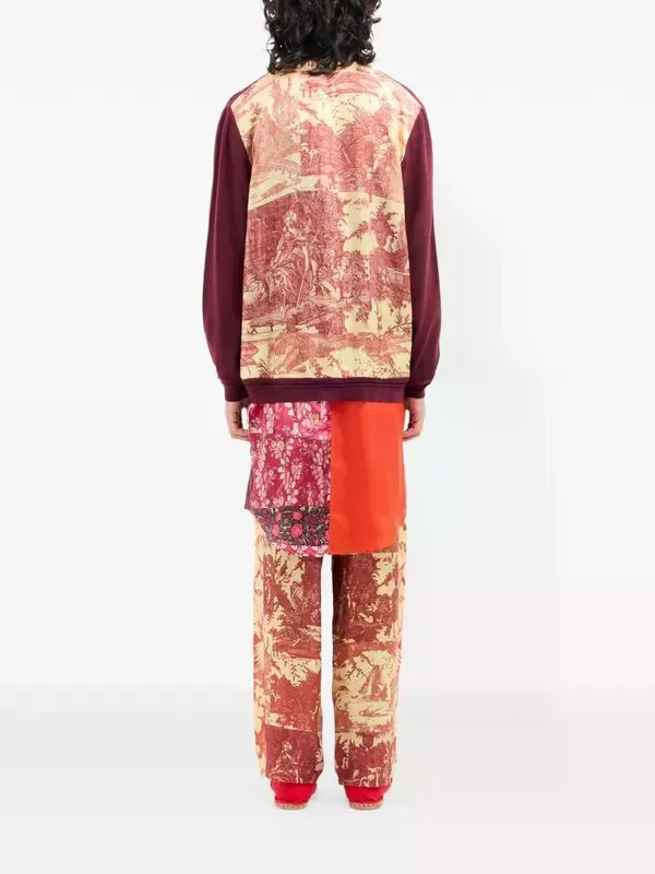 PIERRE-LOUIS MASCIA Tricot Toile Print V-neck Cardigan - Red