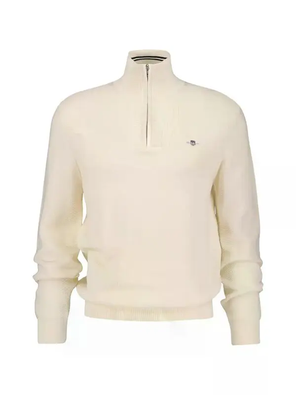Gant Textured Half-zip Pullover - Neutrals