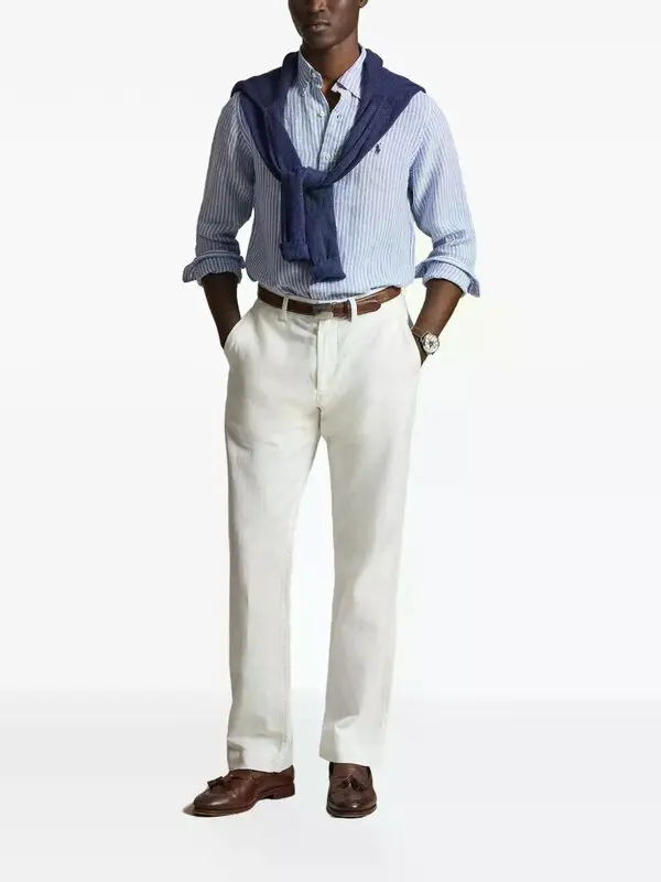 Polo Ralph Lauren Pony Striped Linen Shirt - Blue