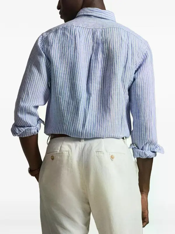 Polo Ralph Lauren Pony Striped Linen Shirt - Blue