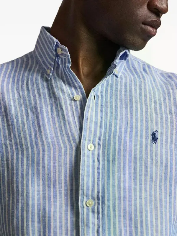 Polo Ralph Lauren Pony Striped Linen Shirt - Blue
