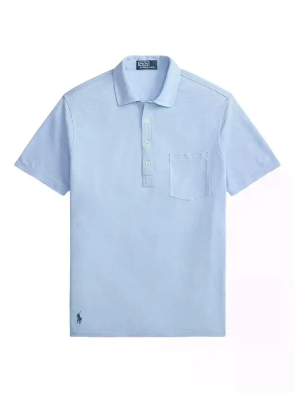 Polo Ralph Lauren Piqué Chest-pocket Linen Polo Shirt - Blue