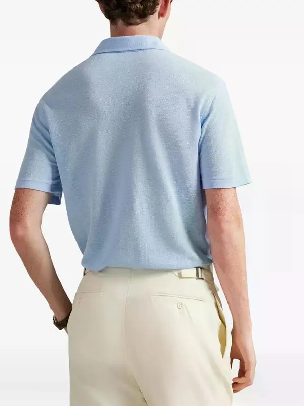 Polo Ralph Lauren Piqué Chest-pocket Linen Polo Shirt - Blue